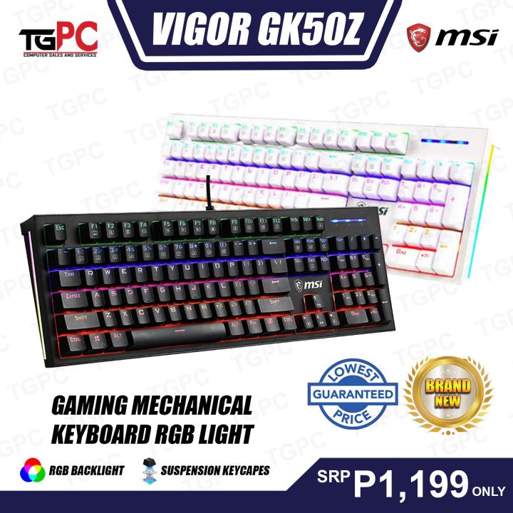 MSI VIGOR GK50Z Gaming Mechanical Keyboard Black RGB Light | Lazada PH
