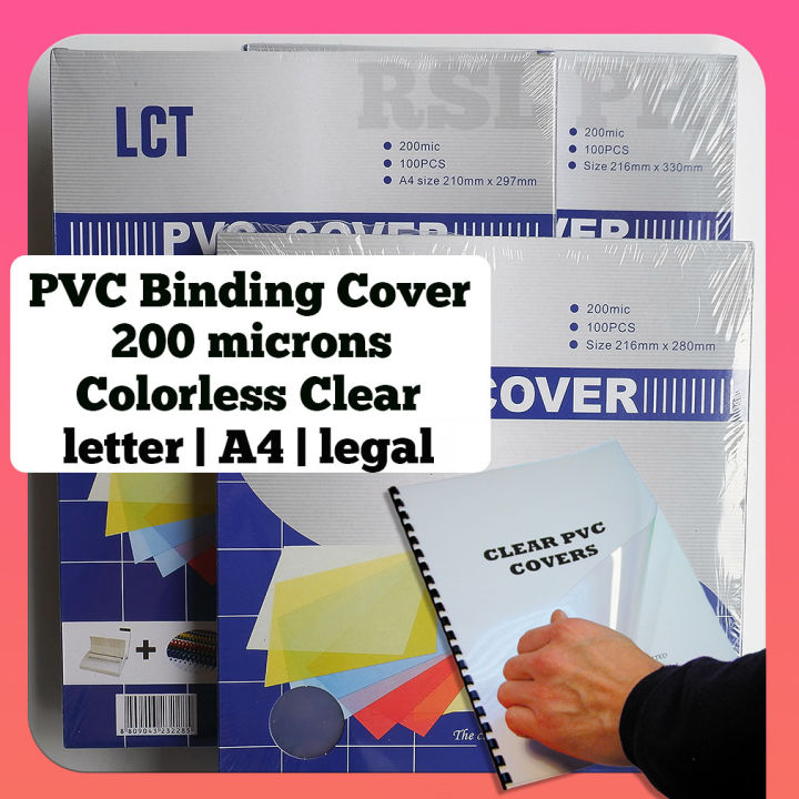 PVC Binding Cover 200 Microns Acetate 100pcs LCT Short A4 Long Clear Book Cover 0.2 mm | Lazada PH
