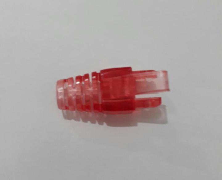 100pcs Red transparent rj45 Plug boot caps Ethernet Network Cable ...
