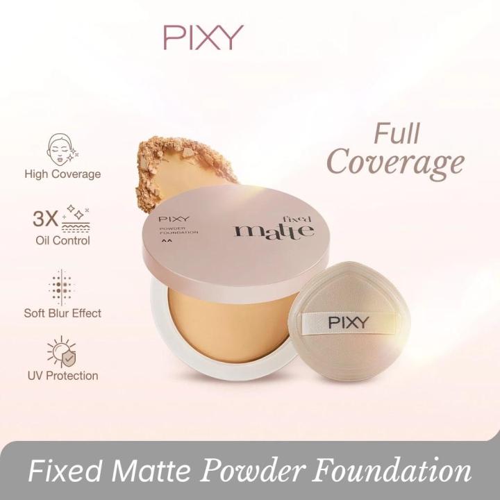 PIXY Fixed Matte Powder Foundation | Powder High Coverage | Soft Blur ...
