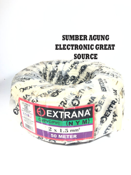 Extrana Kabel NYM 2x1.5 50M Kable Listrik 50 Meter Instalasi Rumah ...