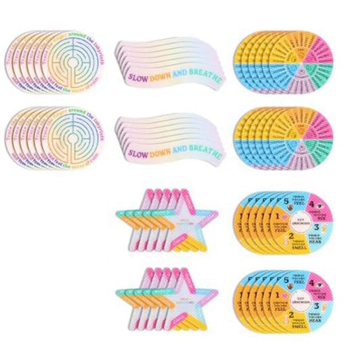 (KWIN) 60 Pcs Sensory Stickers Calm Strips Anxiety Sensory Stickers 5 ...