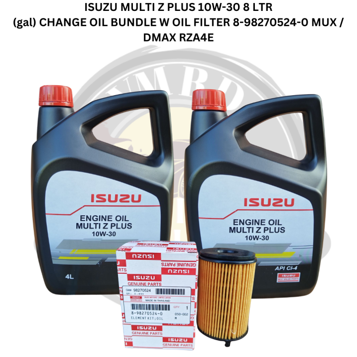 ISUZU MULTI Z PLUS 10W-30 8 LTR CHANGE OIL BUNDLE W OIL FILTER 8 ...
