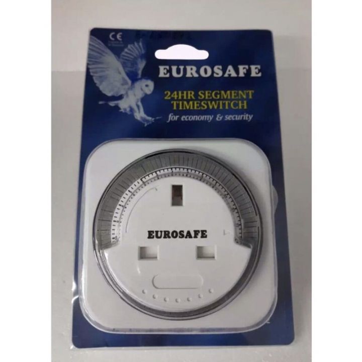 EUROSAFE 13Amp Plug In Timer Switch 24 Hours Segment Controller | Lazada