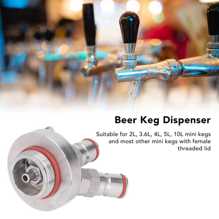 Mini Keg Dispenser Beer Tap Double Ball Lock สแตนเลสพร้อมแหวนซีลอะไหล่ ...