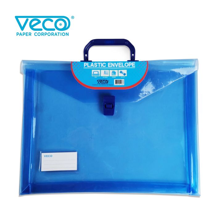 Veco Plastic expanding envelope Colored Long 11x15in with handle ...