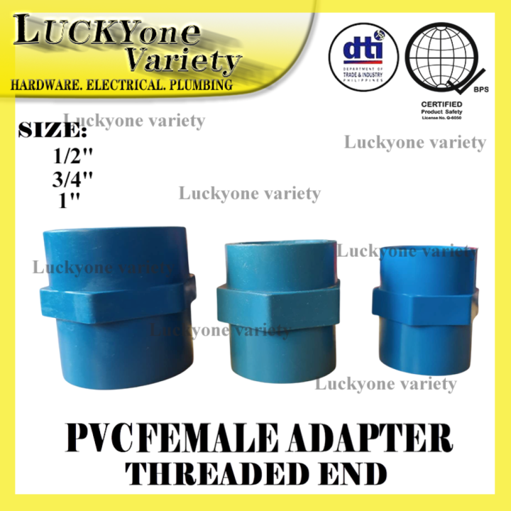 PVC FEMALE ADAPTER WITH THREAD PIPE FITTINGS (BLUE) 1/2" , 3/4" , 1 ...