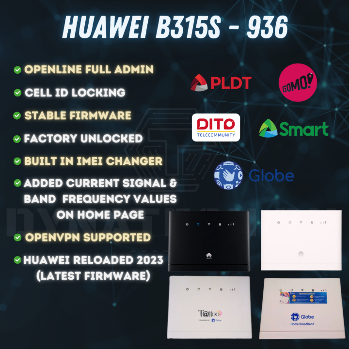 B315s - 936 Modem 4G LTE Wi-Fi Router Openline Full Admin Access ...