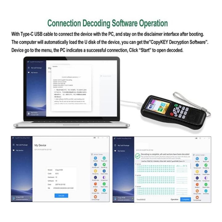 X100 RFID NFC Smart Card Reader Writer +5XUID Card RFID Duplicator ID ...