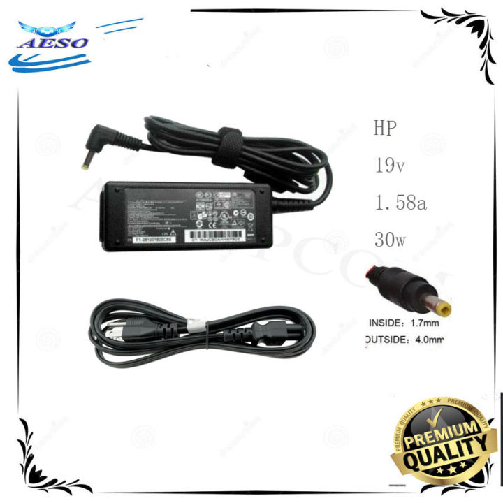HP Mini and Compaq Mini Notebook Laptop Charger 19V 1.58A 4.0mm x 1.7mm ...