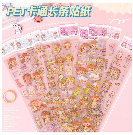 (1 lembar)Sticker Panjang Transparant/Sticker karakter lucu /Stiker ...