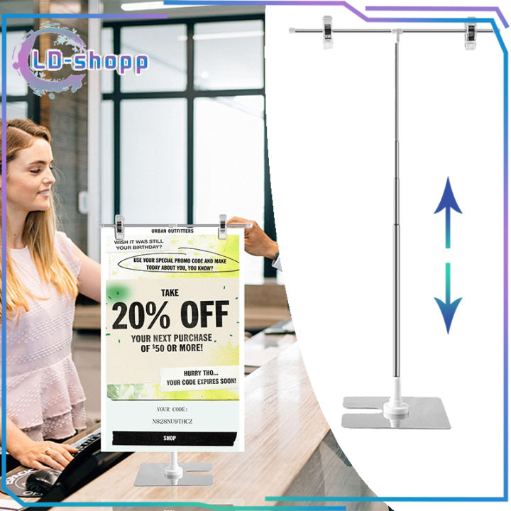Display Banner Stand Display Poster Meja 90cm Adjustable Tinggi ...
