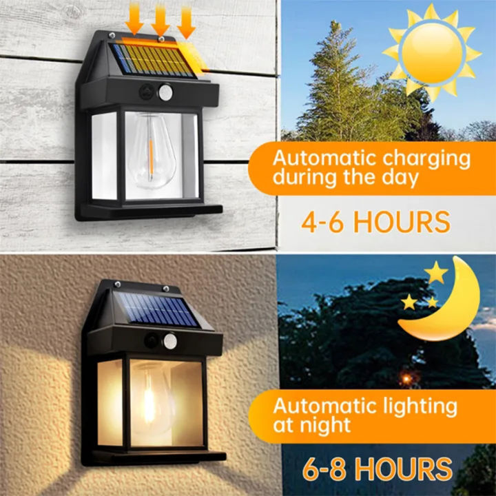 Solar Tungsten Wall Light Ip67 Solar Outdoor Waterproof Night Light ...