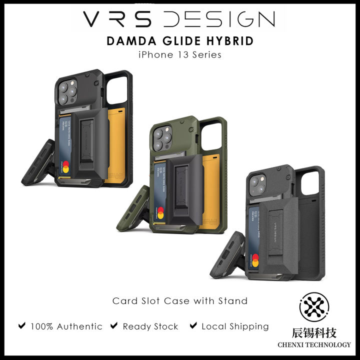 VRS Design Damda Glide Hybrid for iPhone 13/ iPhone 13 Pro/ iPhone 13 Pro Max, Kickstand Real ...