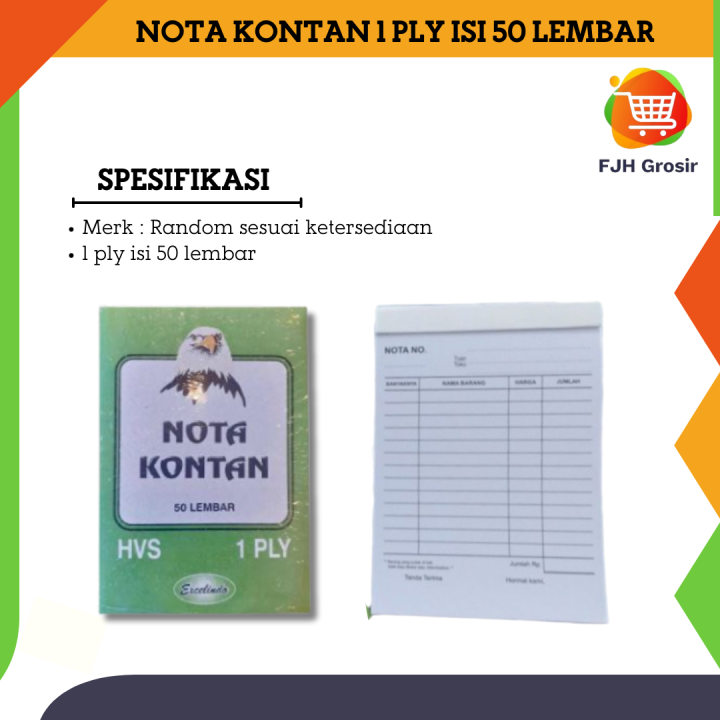 ⭐FJH⭐ NOTA KONTAN 1 PLY MEREK SUN NERO / ISI 50 LEMBAR | Lazada Indonesia