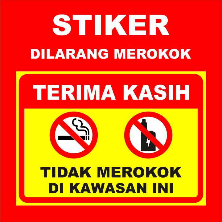 Sticker Tulisan Dilarang Merokok Ukuran A3, A4, A5, dan A6 | Lazada ...