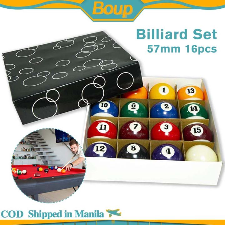 57mm Billiard Ball Set 2-1/4" Standard Size Complete 16 Ball Set ...