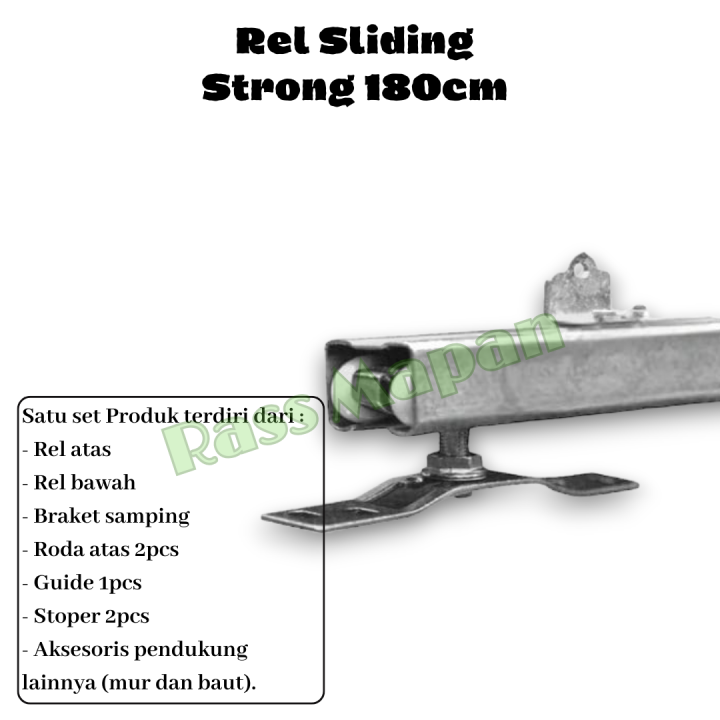 Rel Sliding untuk Pintu Kayu, Aluminium Atau Besi Merk STRONG GLATINO ...