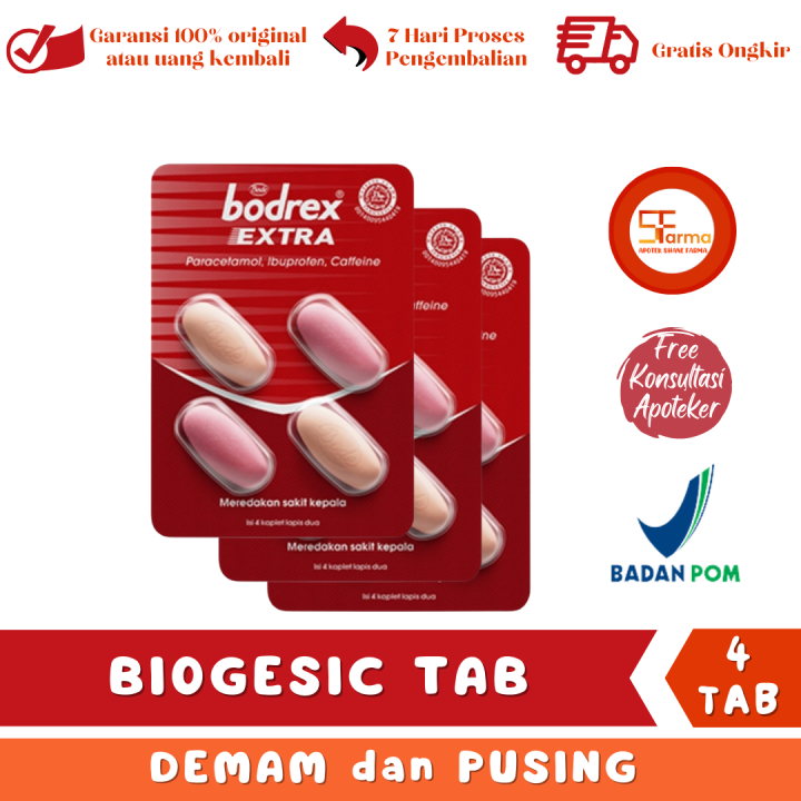 BODREX EXTRA isi 4 tablet - obat sakit kepala dan demam | Lazada Indonesia