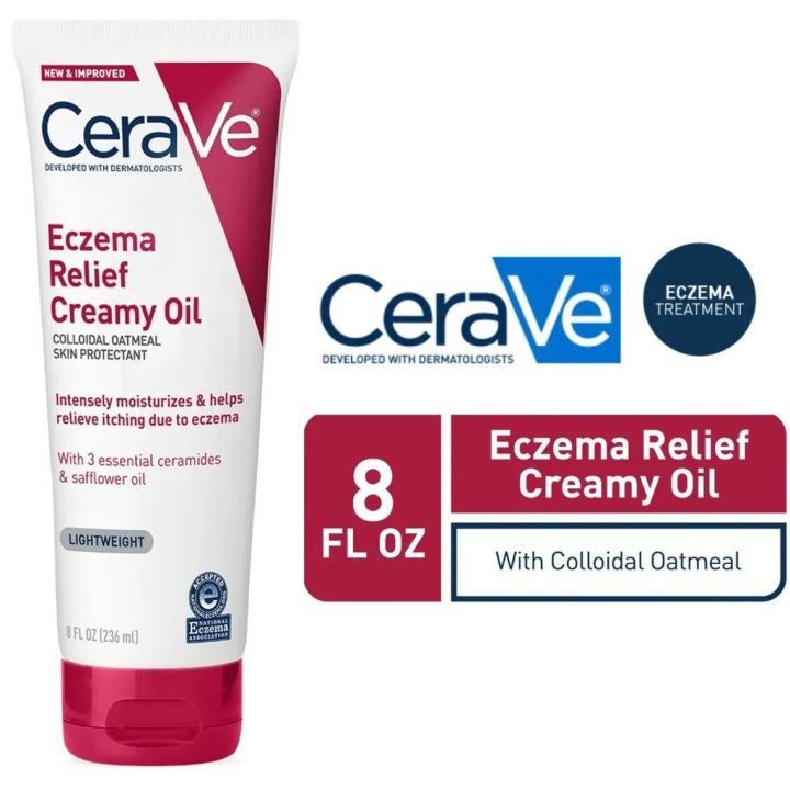 Cerave ECZEMA RELIEF CREAMY OIL Anti Itch Cream Eczema Treatment Cream ...