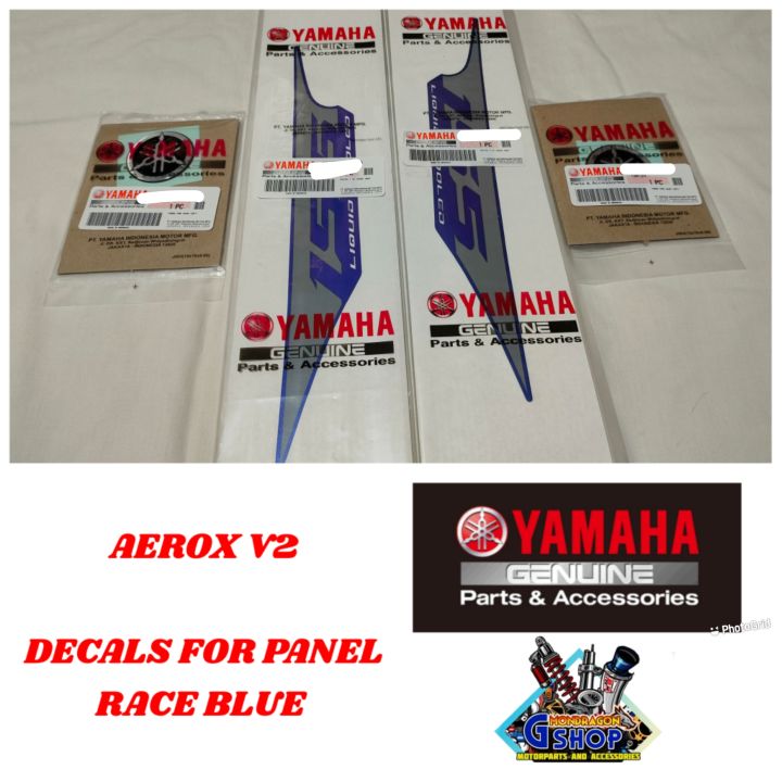 DECALS FOR PANEL AEROX V2 YAMAHA GENUINE PARTS (RACE BLUE) | Lazada PH