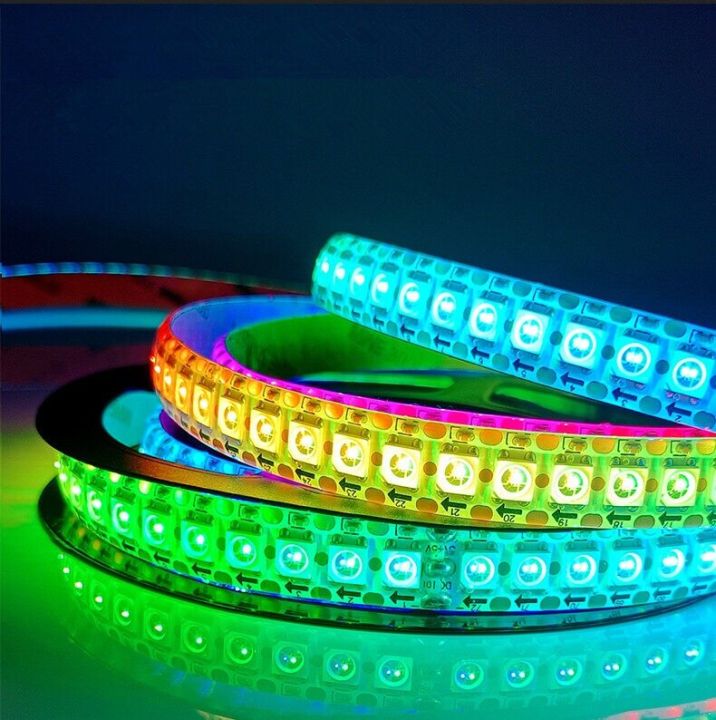 USB 5V WS2812B 5m/Roll 60leds/m White PCB IP30 5050RGB Individually ...