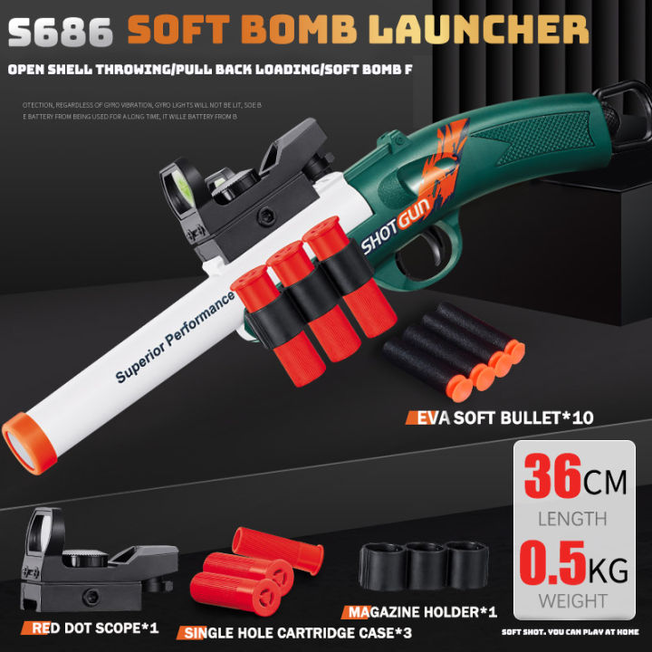 Kids MINI S686 NERF Blaster For Boy Soft Bullet Toys Novelty Cool ...