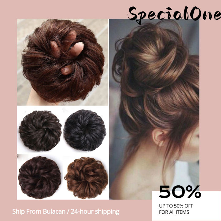 Matte Natural Bun Wig Scrunchie Korean Women Curly Messy Hair Wig High ...