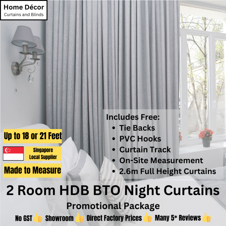 2 Room HDB BTO Night Curtains Promotion Package (On Site Measurement ...
