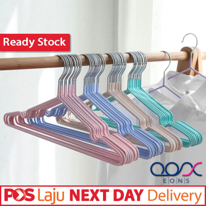 EONS 💖 Double Groove Non Rusting Wire Hook Hanger Anti Slip Drying ...