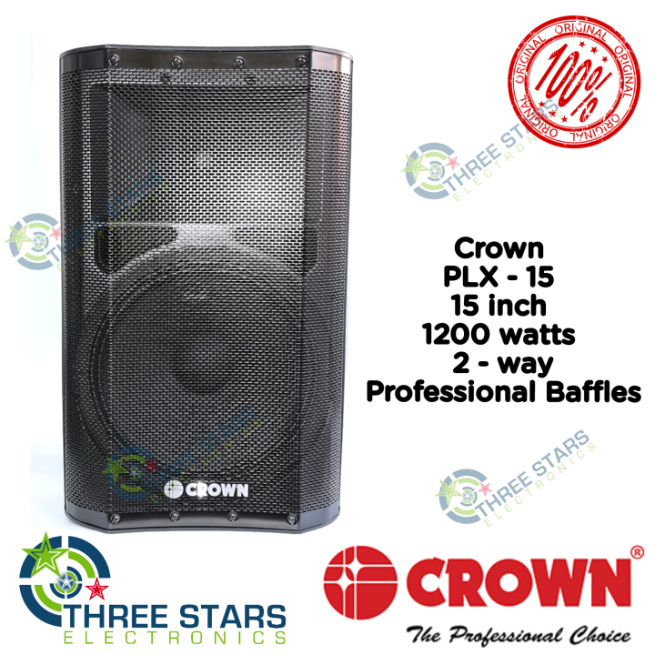 Original 1pc. CROWN PLX-15 1200W 4 - 8 Ohms 15 Inches 2-Way ...