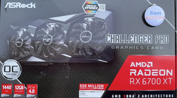 VGA (การ์ดจอ) ASROCK AMD RADEON RX 6700 XT CHALLENGER PRO 12GB GDDR6 ...