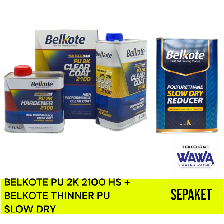 Clear Belkote 2100 HS high solid 2:1 1.5 liter/set plus thinner belkote ...