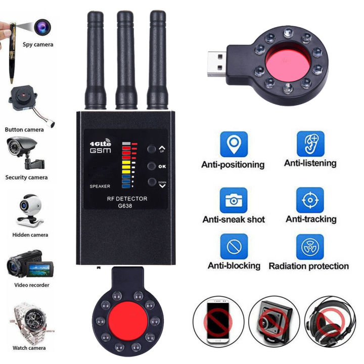 Anti Spy Wireless Rf Signal Detector Bug Gsm Gps Tracker Hidden Ir
