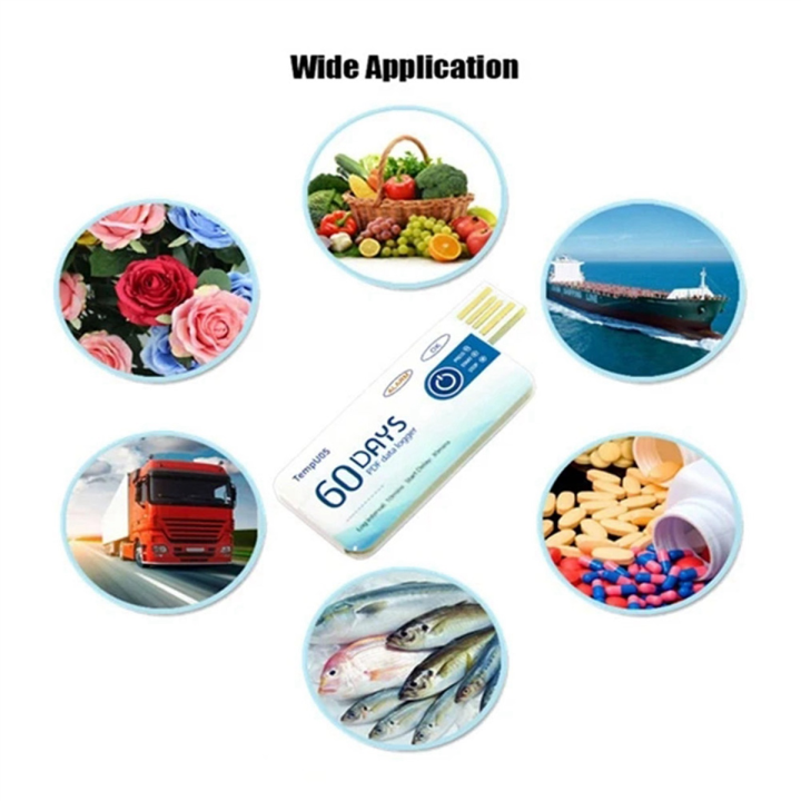 (XKAF) 5X TempU05 Temperature Data Logger 60 Days Disposable ...