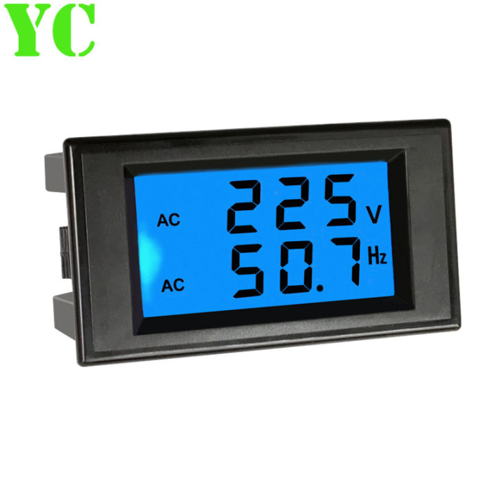 Voltmeter Hertz/HZ Meter AC 80-300V Voltage Monitor LCD Dual Display ...