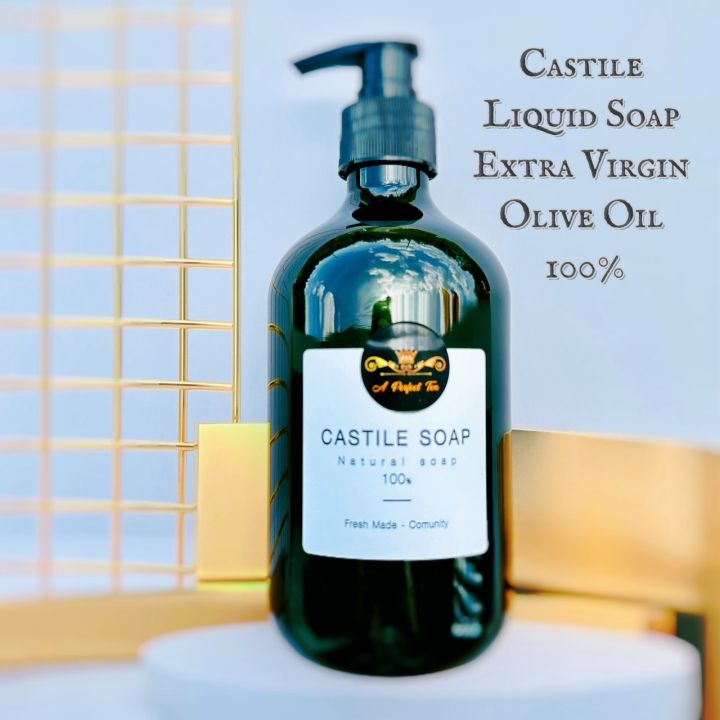 Castile Liquid Soap Extra Virgin Olive Oil 100% สบู่เหลวน้ำมันมะกอกบริสุทธิ์ 100% ขนาด 500ml ...