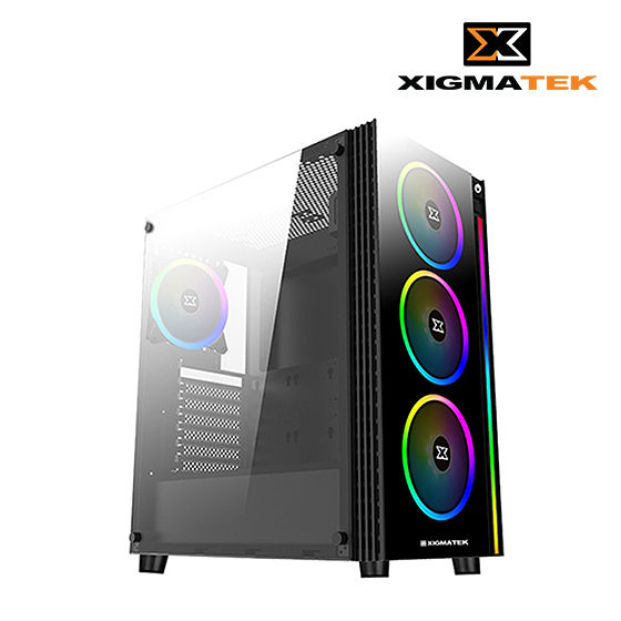 Xigmatek Poseidon PC Case - Mid Tower / Front LED Strip & Tempered ...