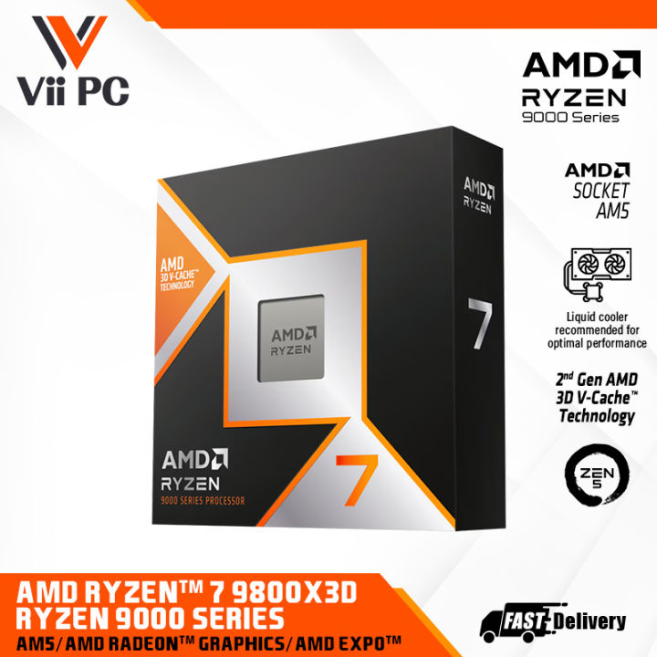 AMD Ryzen. ™ 7 Ryzen 7 9800X3D Desktop Processor Ryzen 9000 series 8 ...