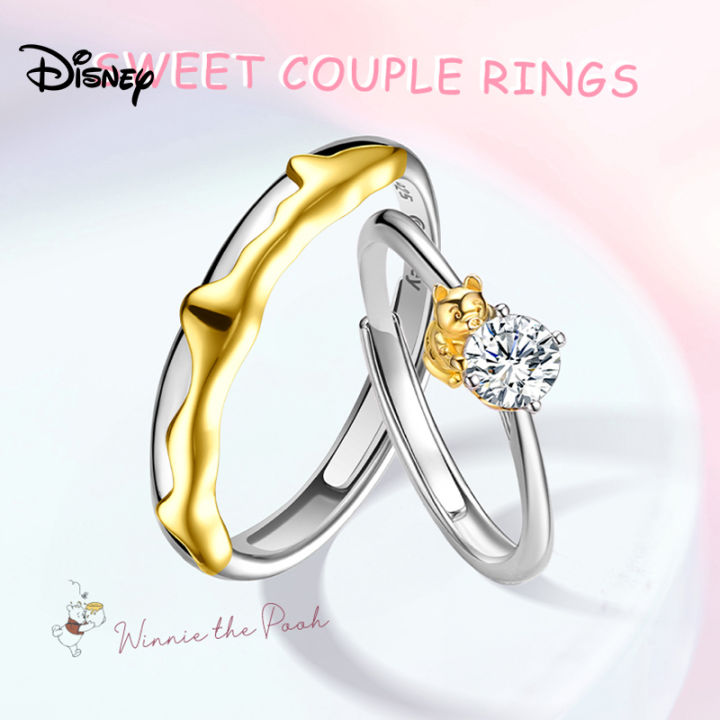 Disney authentic Winnie the Pooh Series Ring 925 Silver Couple Ring ...