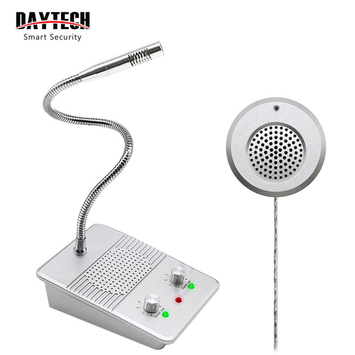 DAYTECH Window Interphone Speaker Dual Way Intercom System Talk Through Window Speaker Counter ...