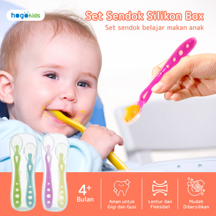HOGOKIDS Silicone Baby Spoon Box | Set Sendok Silikon untuk Makan Bayi ...