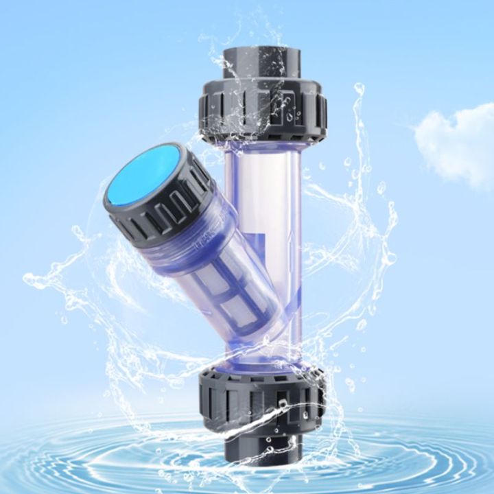 Transparent PVC Y-shaped filter fish tank PVC pipe connector irrigation ...