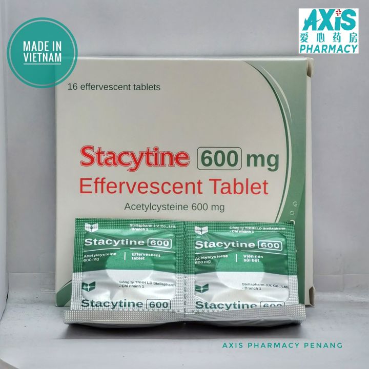 Stacytine 600mg Effervescent Tablet 16's Tablet (1 box) EXP : 09/2024 ...