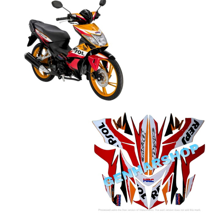 STIKER STRIPING LIS BODY MOTOR HONDA BLADE REPSOL 2011 HRC STRIPING ...