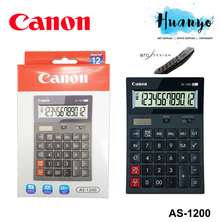 Canon 12 Digit Desktop Calculator AS-1200 / AS1200 (Black) | Lazada