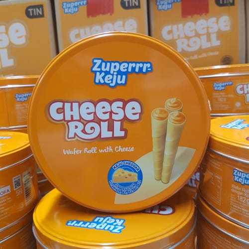 WAFER ROLL ZUPERRR KEJU CHEDDAR CHEESE 156GR KALENG | Lazada Indonesia