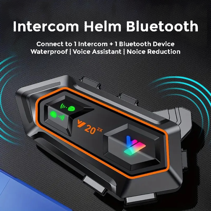 Intercom Helm Bluetooth Komunikasi Antar Pemotor Noise Reduction IPX6 ...