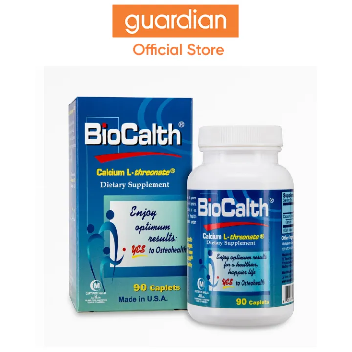 Biocalth Calcium L-Threonate 90 Caplets - Bone Health Supplement ...