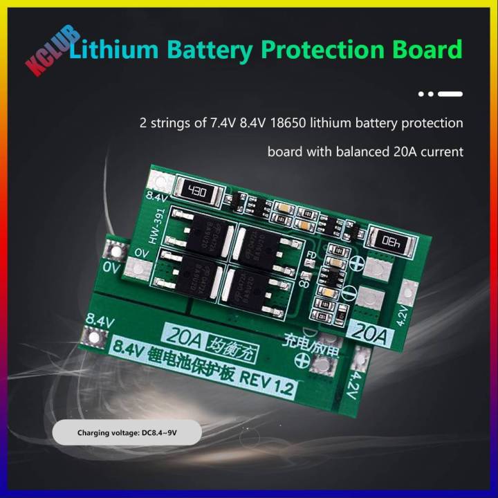 HW-391 2S 20A แบตเตอรี่ลิเธียมแผ่นป้องกัน18650 BMS โมดูลบอร์ดสมดุล | Lazada.co.th